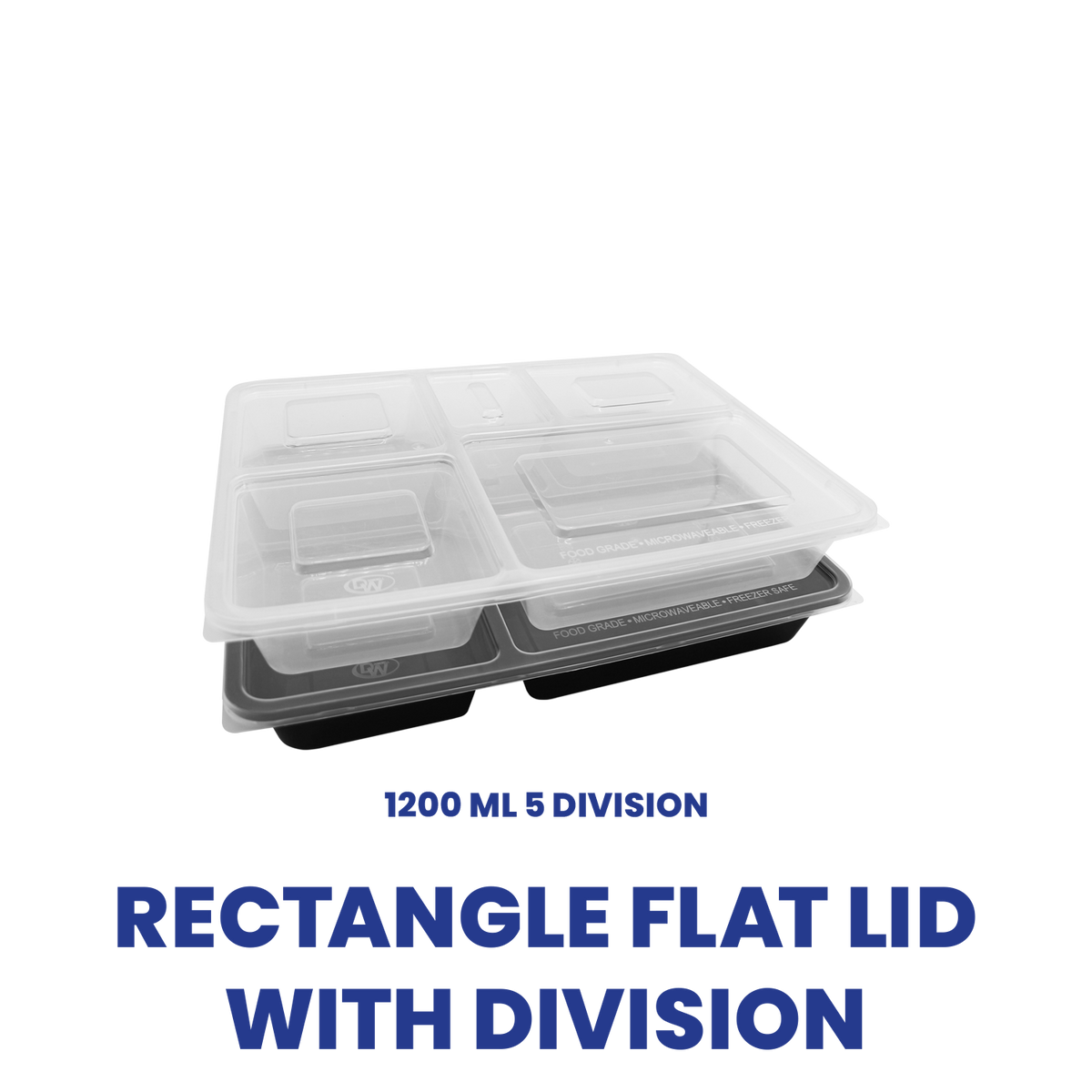 Microwavable Rectangle Flat Lid with Division – donewellplastics