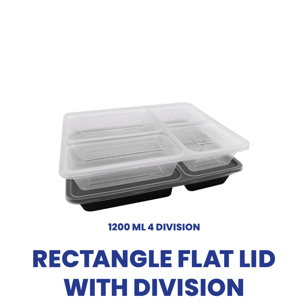Microwavable Rectangle Flat Lid with Division – donewellplastics