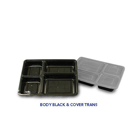 Microwavable Rectangle Flat Lid with Division – donewellplastics